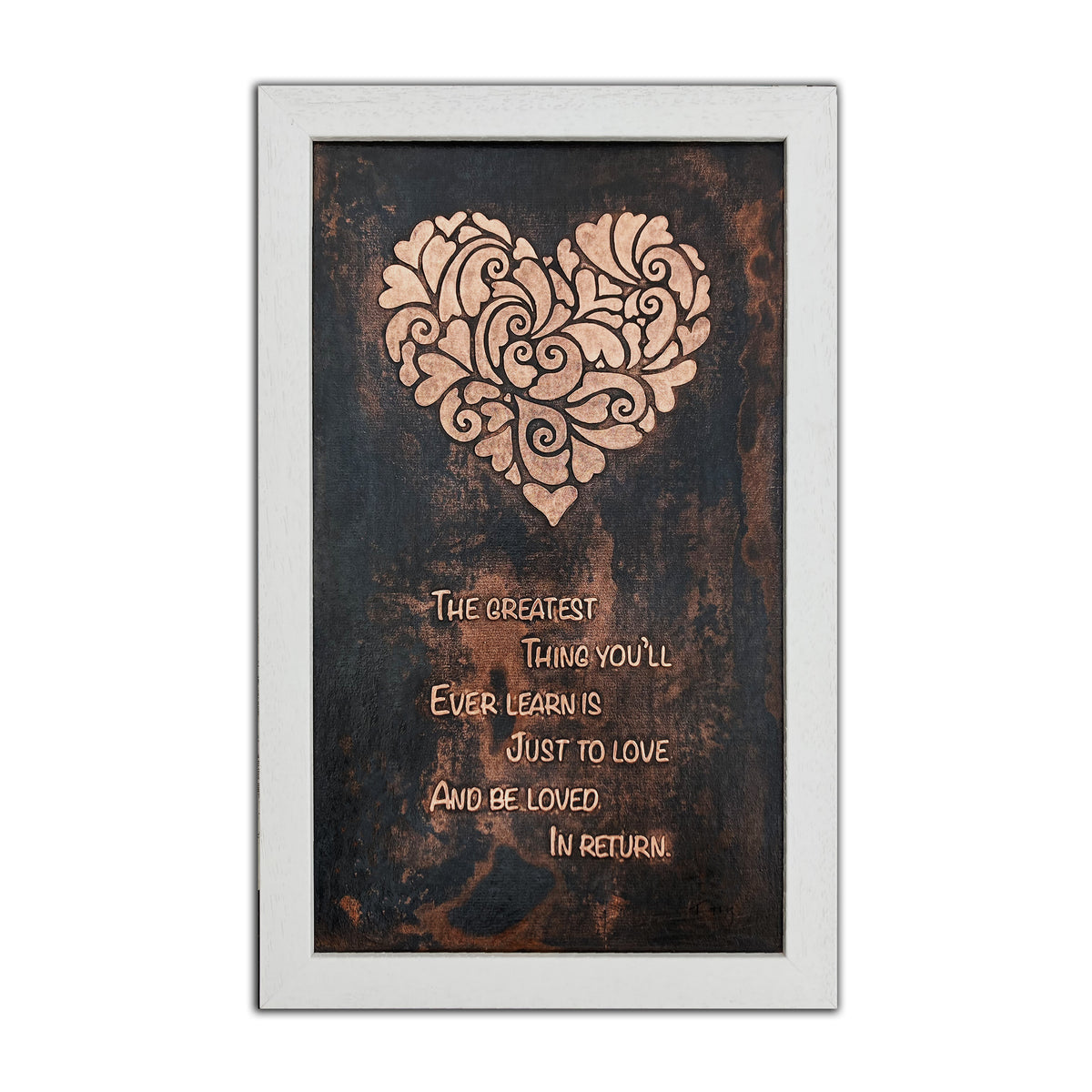 Copper quote frame – Tracy Fry Art.